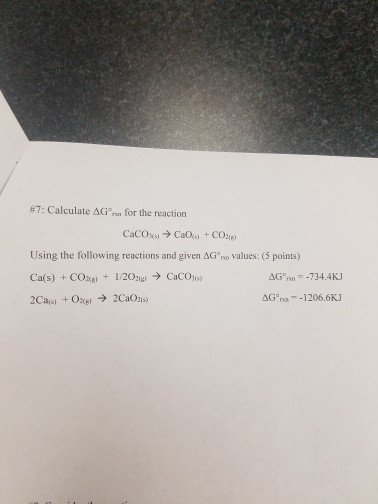 Solved #8: Consider the reaction CO Using data in appendix | Chegg.com