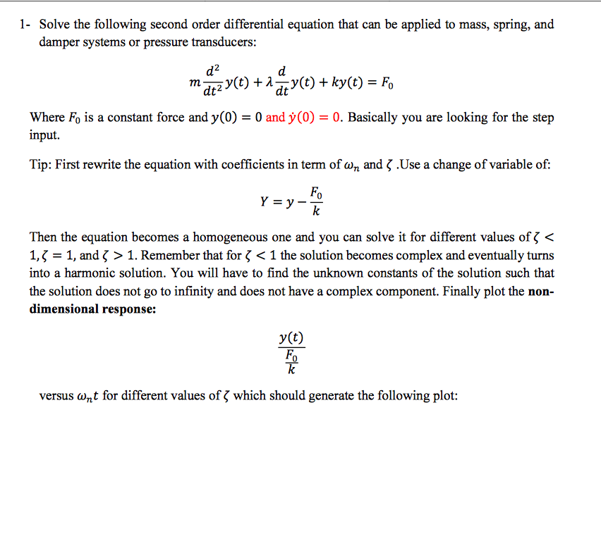 Solved Solve the following second order differential | Chegg.com