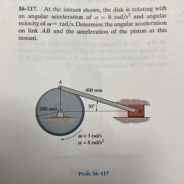 Solved At the instant shown, the disk is rotating with an | Chegg.com