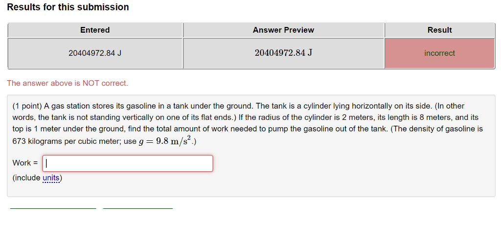 Solved Results for this submission Entered Answer Preview | Chegg.com