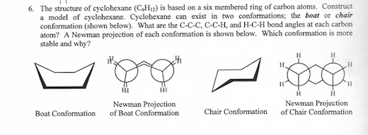 Solved 6. The structure of cyclohexane (CH2) is based on a | Chegg.com
