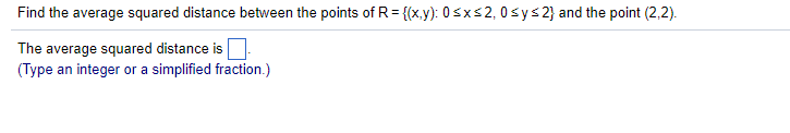 Solved Find the average squared distance between the points | Chegg.com
