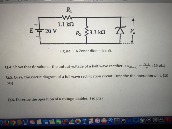 Solved Q.3. Determine the Zener diode current Iz and output | Chegg.com