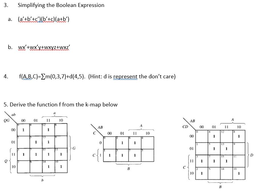 Solved 3. Simplifying the Boolean Expression f(ABC) | Chegg.com