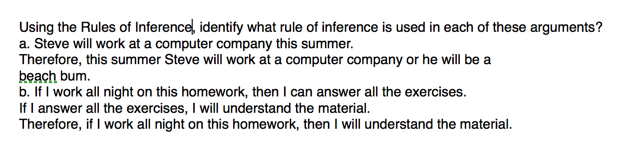Solved Using the Rules of Inference], identify what rule of | Chegg.com