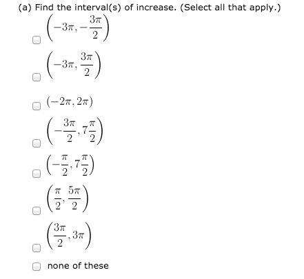 Solved Consider the following. f(t) = t + cos(t) -2pi