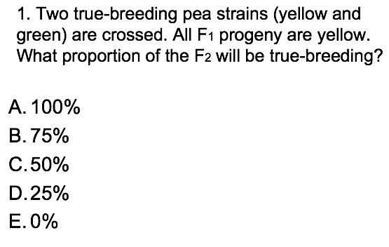Solved 1. Two true-breeding pea strains (yellow and green) | Chegg.com