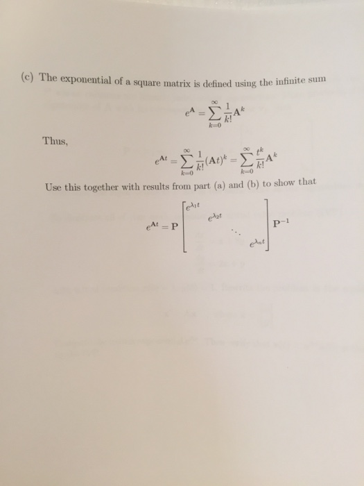 Solved 4. [Matrix exponential problem Matrix are useful in | Chegg.com