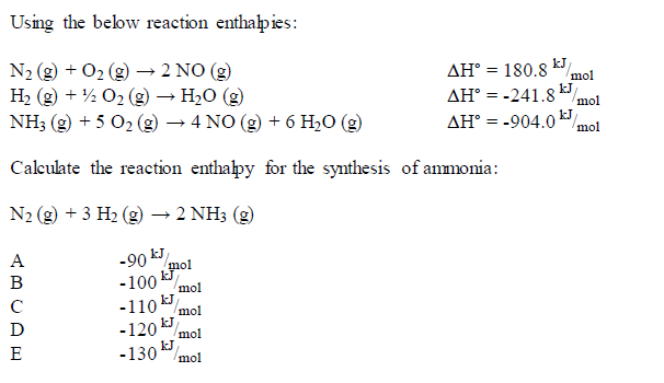 Solved Using the below reaction enthalpies: N_2 (g) + O_2 | Chegg.com