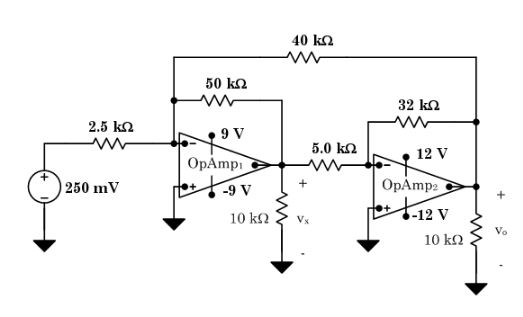 Solved Given: The operational amplifiers in the above | Chegg.com