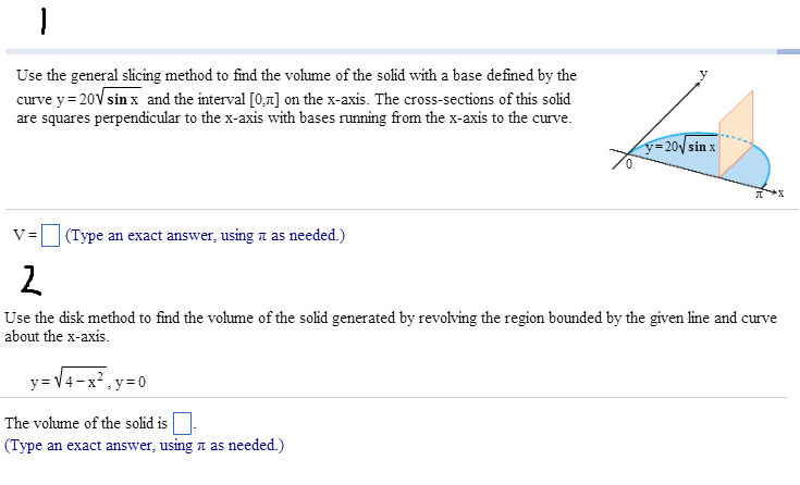 Use the general slicing method to find the volume of | Chegg.com
