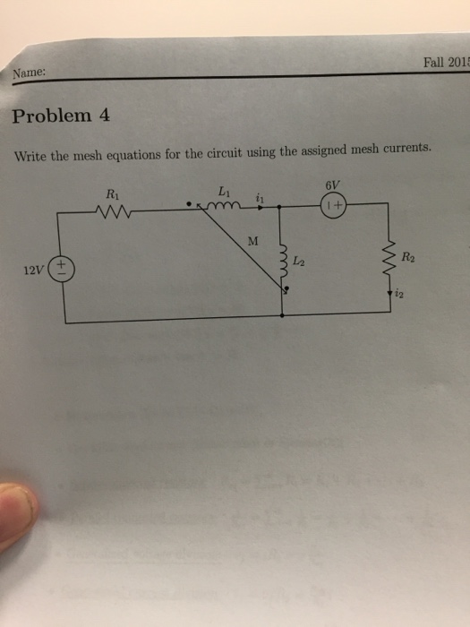 Solved Write the mesh equations for the circuit using the | Chegg.com