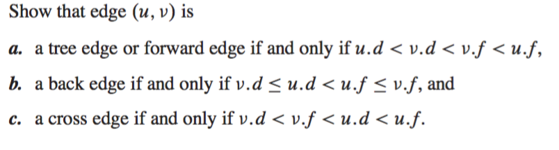 Solved Show that edge (u, nu) is a tree edge or forward | Chegg.com