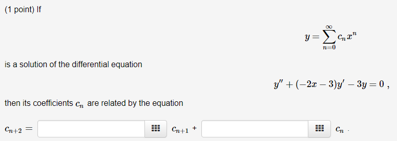 Solved (1 point) If 4%) n-O is a solution of the | Chegg.com