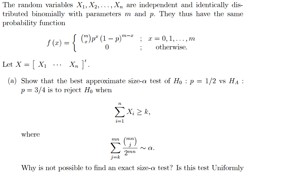Solved The random variables X_1, X_2,..., X_n are | Chegg.com