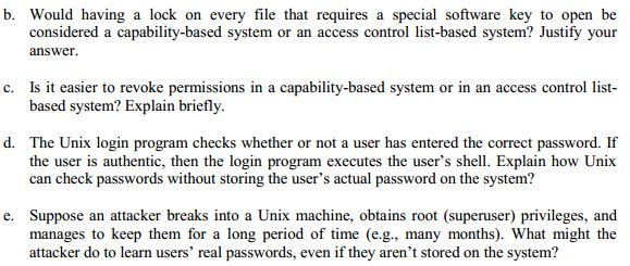 a. What is the difference between a capability-based | Chegg.com