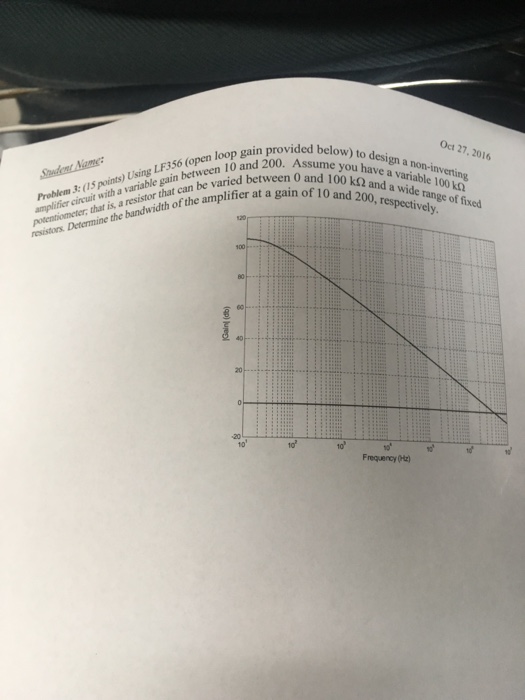 Using LF356 (open loop gain provided below) to design | Chegg.com