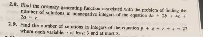 Solved Find The Ordinary Generating Function Associated With