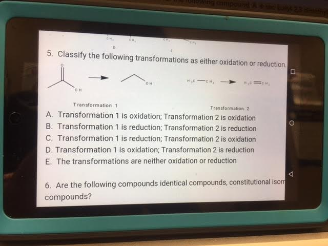 Solved Classify the following transformations as either | Chegg.com