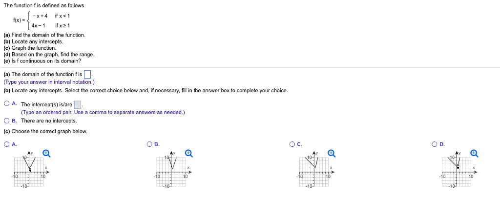 Solved The function f is defined as follows f(x) = 4x-1 if | Chegg.com