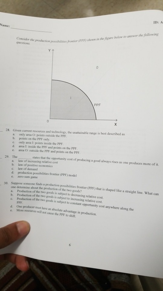Solved Consider The Production Questions Possibilities