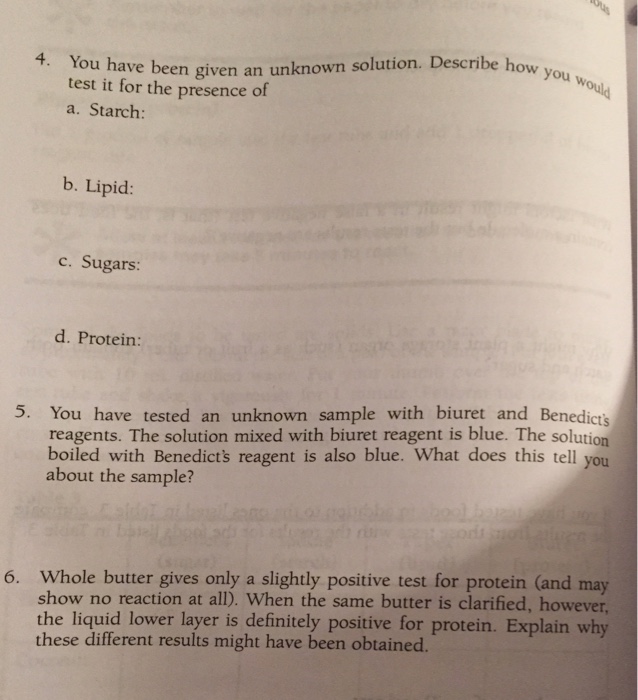 Solved You have been given an unknown solution. Describe how | Chegg.com