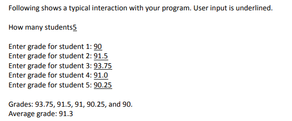 Solved Write a program to read 1) the number of students in | Chegg.com