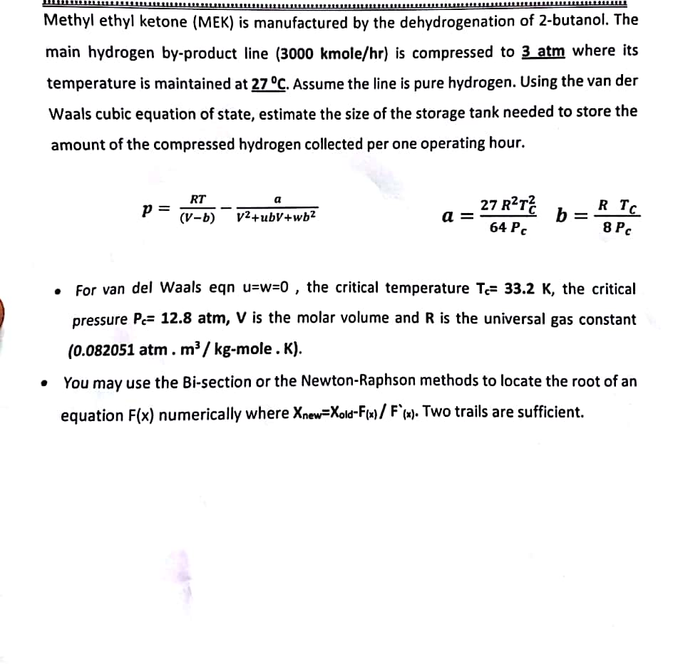 Solved Methyl ethyl ketone (MEK) is manufactured by the | Chegg.com