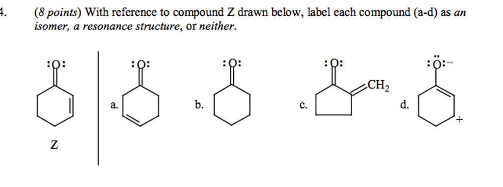 Solved With reference to compound Z drawn below, label each | Chegg.com