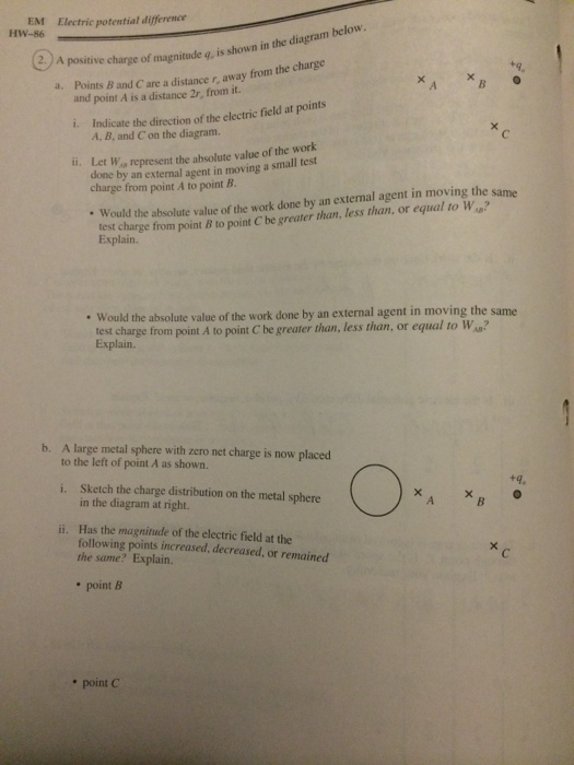 Solved EM Electric potential difference A positive charge of | Chegg.com