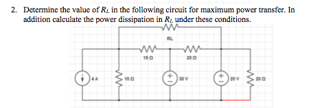Solved Determine the value of Rl in the following circuit | Chegg.com