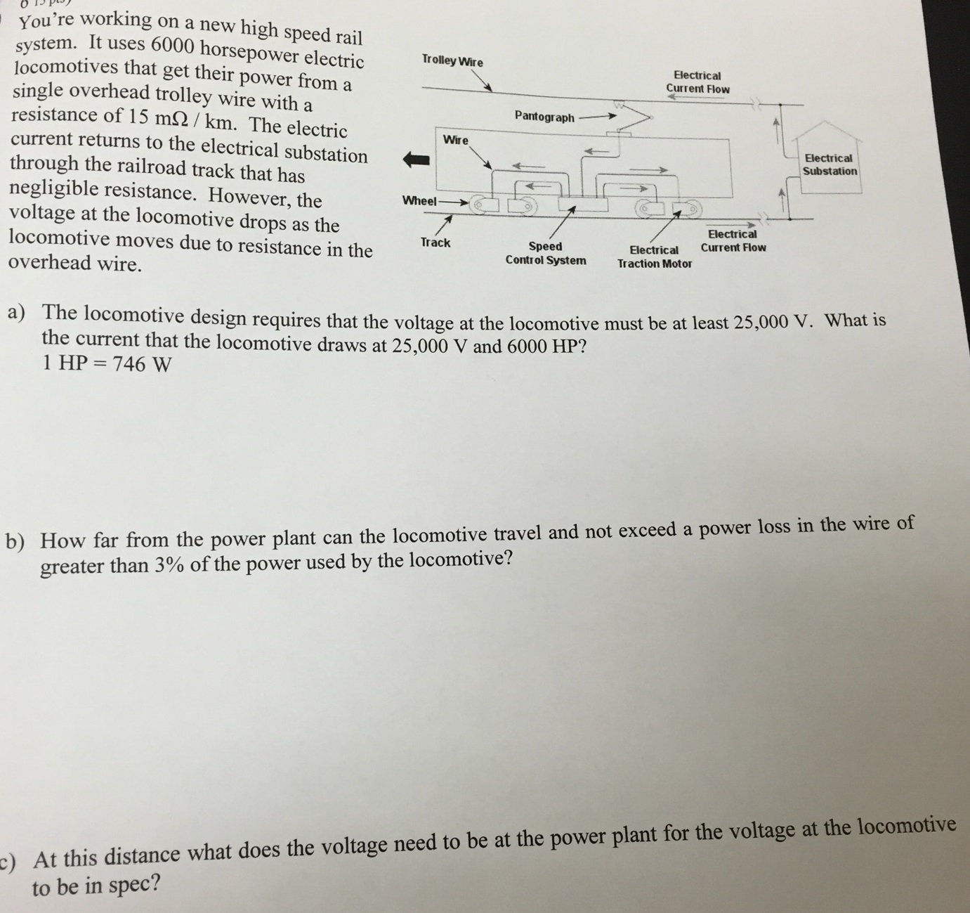 Solved you're working on a new high speed rail system. It | Chegg.com