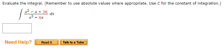 Solved Evaluate the integral. (Remember to use absolute | Chegg.com