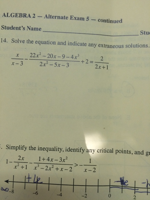 Solved 14. Solve the equation and indicate any extraneous | Chegg.com