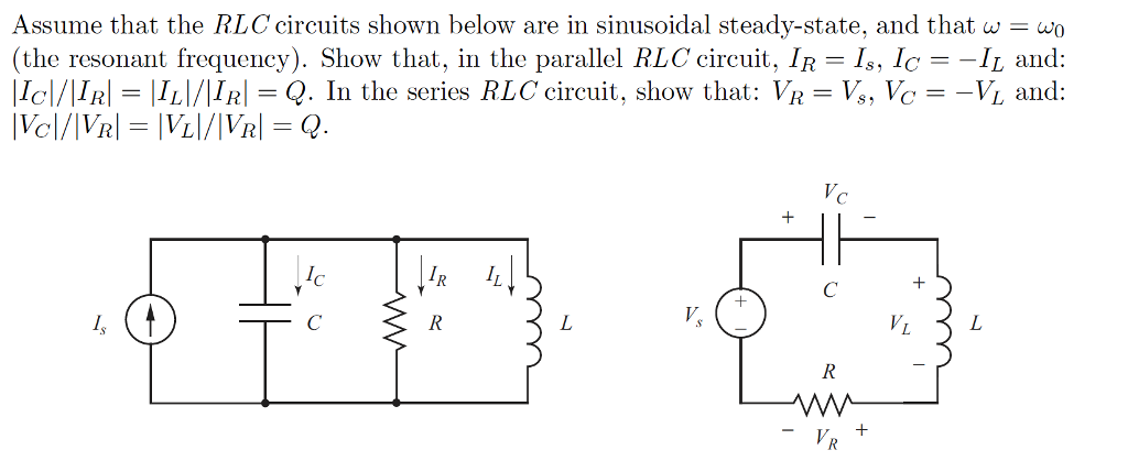 Solved Assume that the RLC circuits shown below are in | Chegg.com