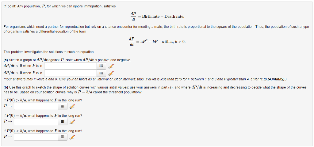 Solved Any population P for which we can ignore immigration, | Chegg.com
