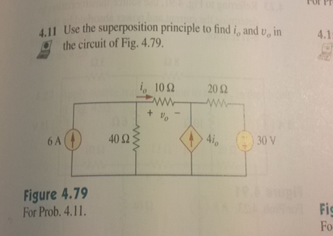 Solved Use the superposition principle to find i0 and v0 in | Chegg.com