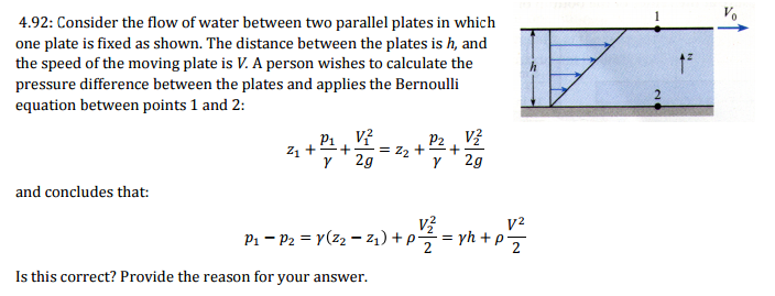 Solved Consider the flow of water between two parallel | Chegg.com