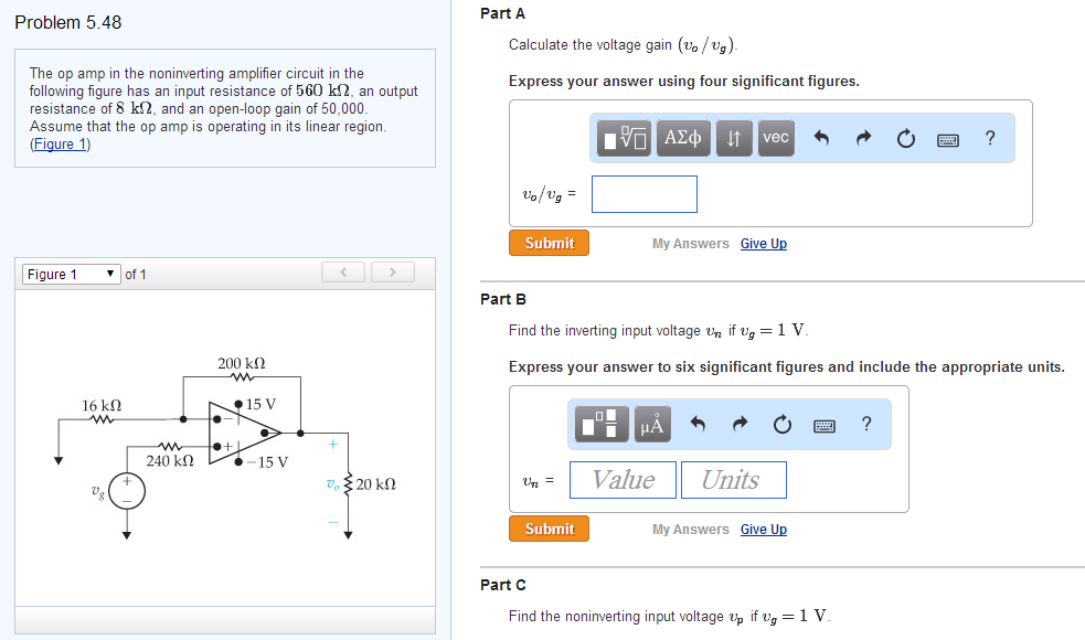 Solved The op amp in the noninverting amplifier circuit in | Chegg.com