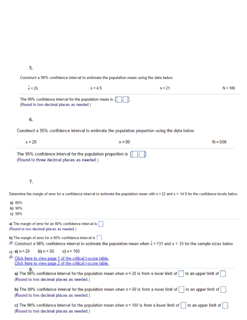 Solved Construct a 99% confidence interval to estimate the | Chegg.com