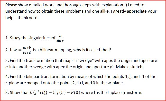 Solved Please show detailed work and thorough steps with | Chegg.com