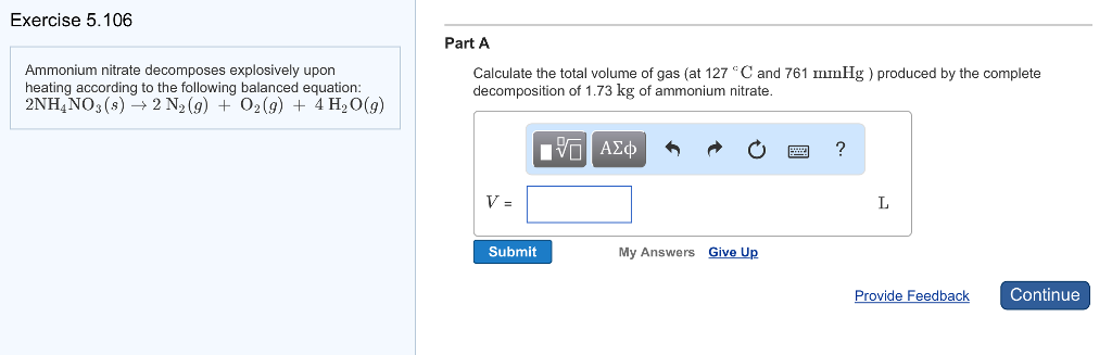Solved Ammonium nitrate decomposes explosively upon heating | Chegg.com