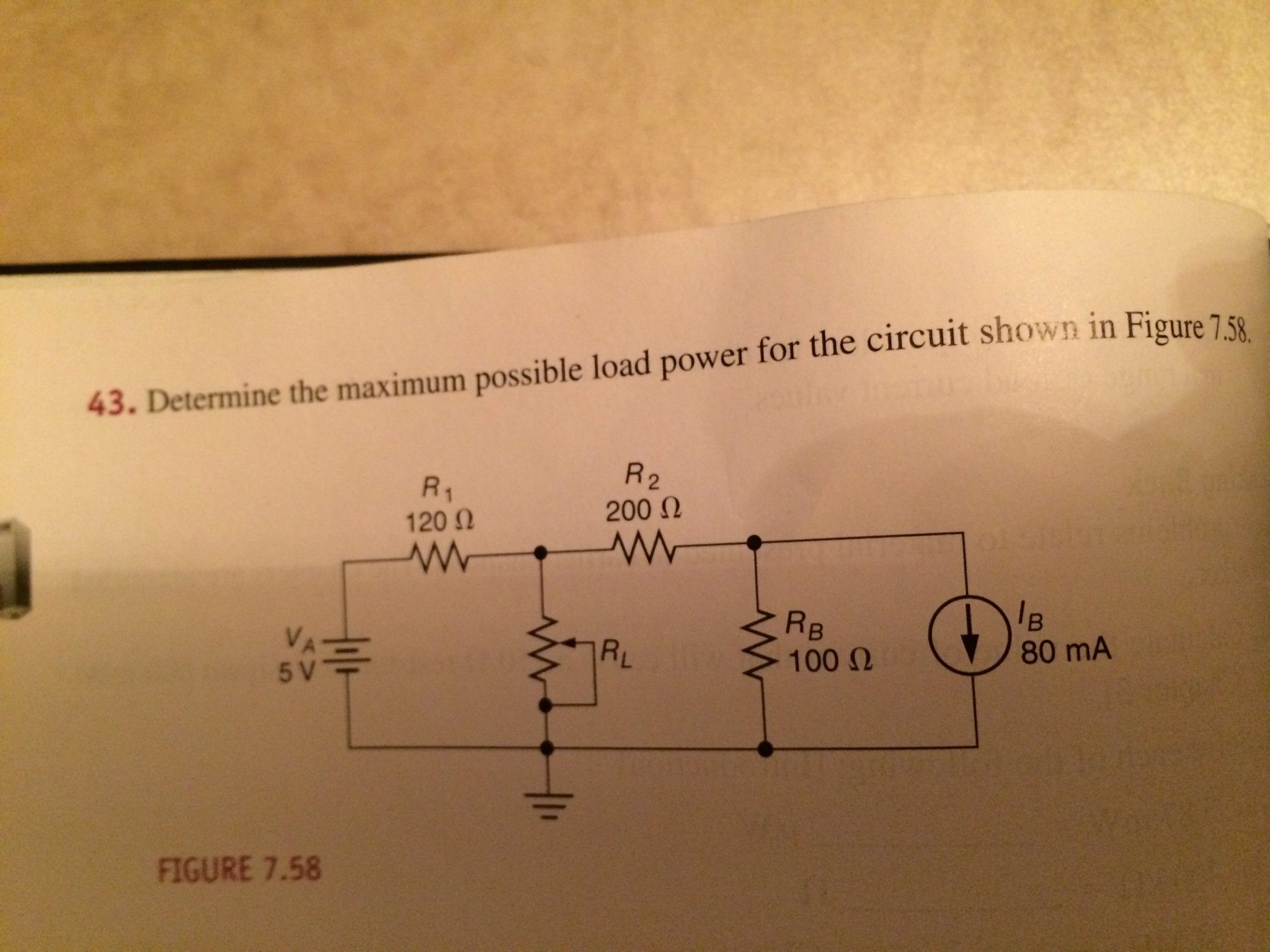 Solved Determine the maximum possible load power for the | Chegg.com
