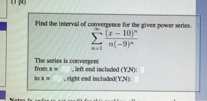 Solved Find the interval of convergence for the given power | Chegg.com