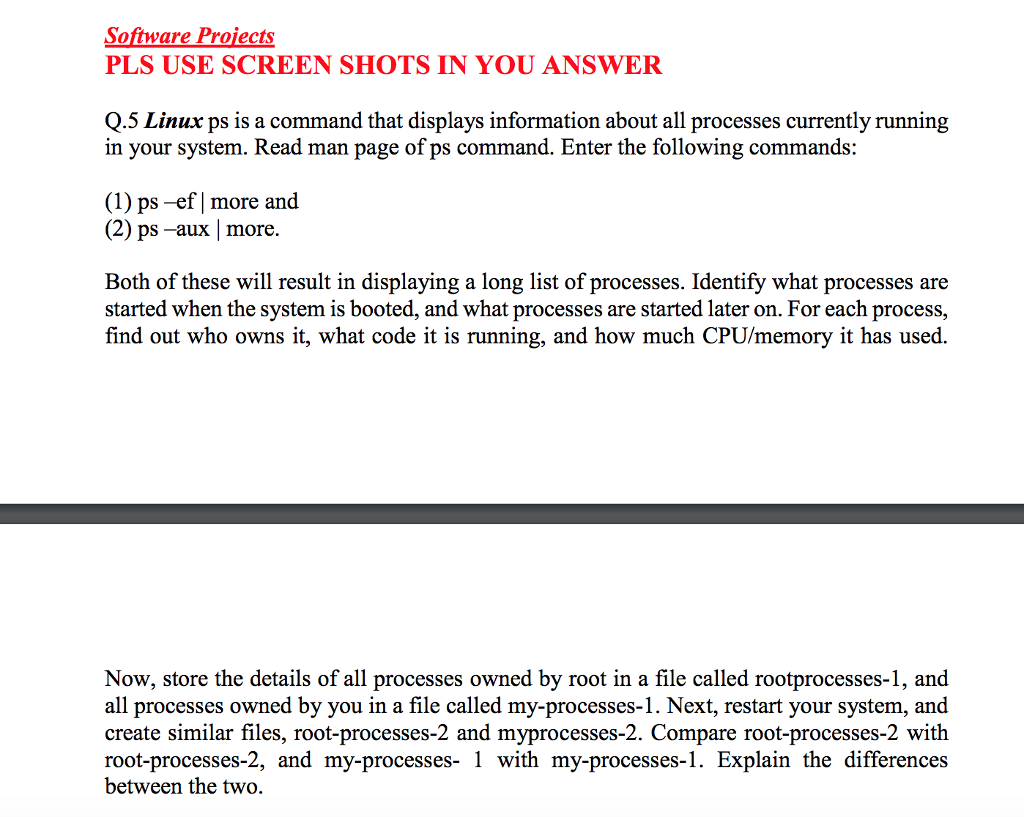 Solved Software Projects PLS USE SCREEN SHOTS IN YOU ANSWER | Chegg.com