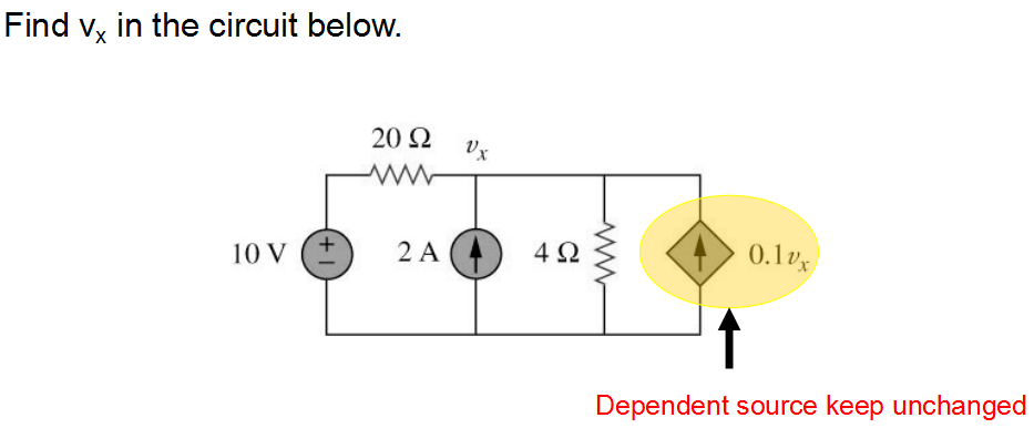 Solved Find v, in the circuit below 20Ω ux 4Ω 0.1 at | Chegg.com