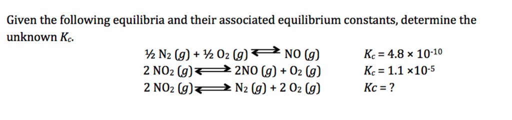 Solved Given the following equilibria and their associated | Chegg.com