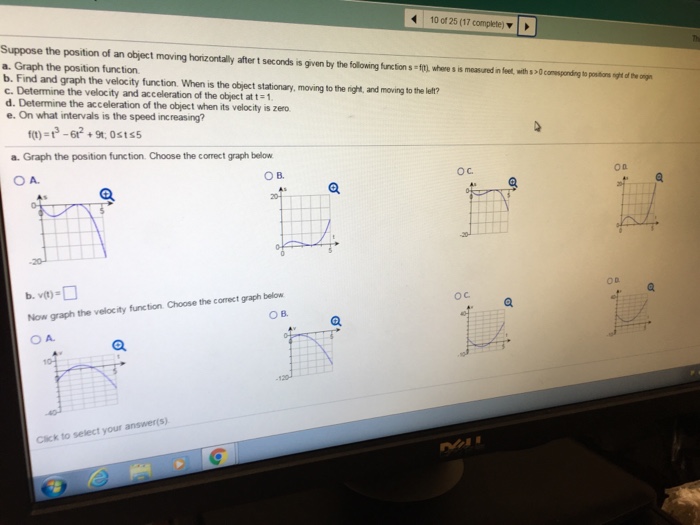 Solved Suppose the position of an object moving horizontally | Chegg.com