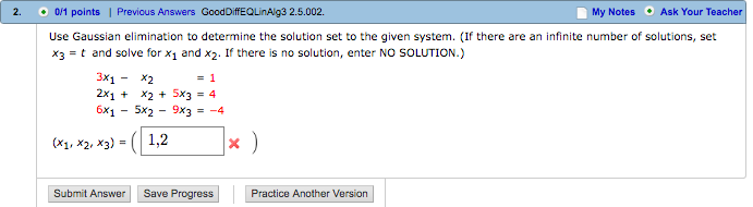 Solved Use Gaussian elimination to determine the solution | Chegg.com