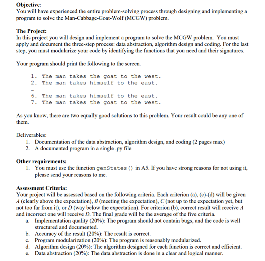 Objective You will have experienced the entire | Chegg.com